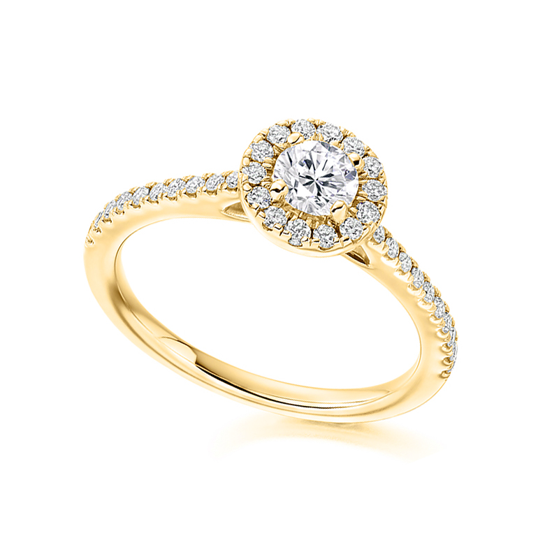 Round shape 2 carat lab diamond ring with halo